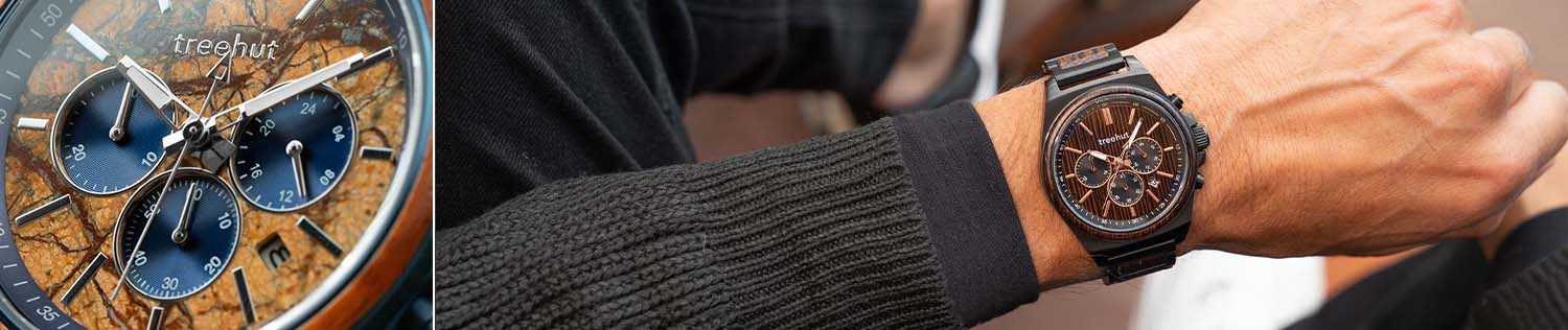 Treehut Wood and Marble Watches | Mens Aster Collection | Treehut