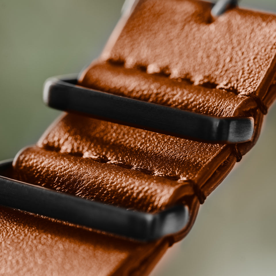 TREEHUT Bands | Men | Brown | Leather | 20mm Light Brown NATO Leather ...