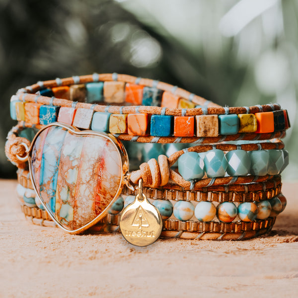 Treehut Women Bracelets | Rainbow Heart Chakra Protection Bracelet ...