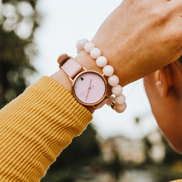 TREEHUT Wood Watches | Rose Gold Pink | Womens Watch | Marble | Element ...