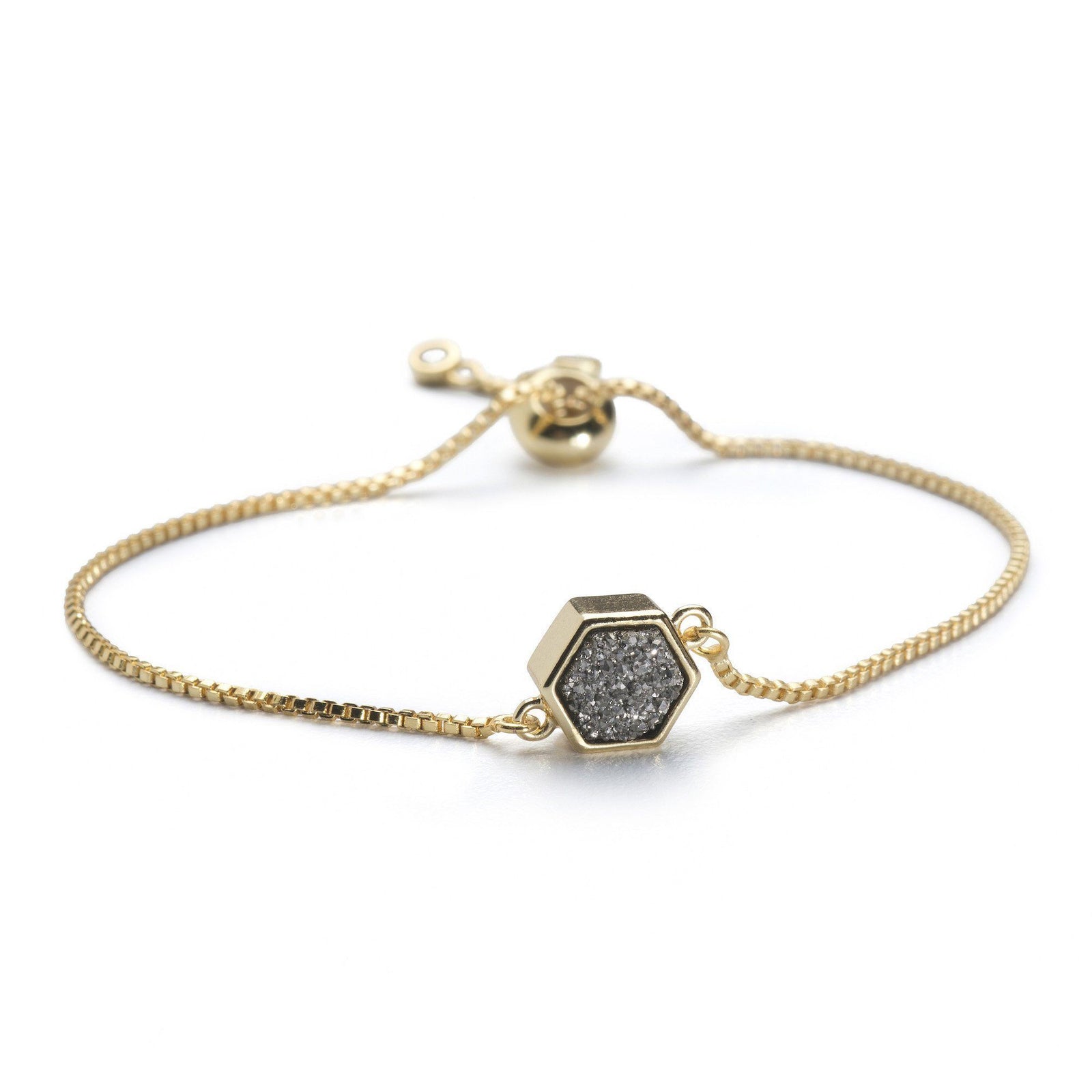 Silver Bracelet for Women With Druzy Quartz | Treehut