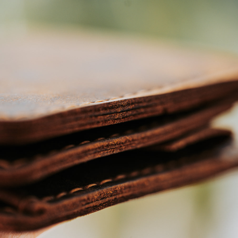 Brown Vertical Bifold Wallet With Built-In Coin Storage | Wallet Alone ...