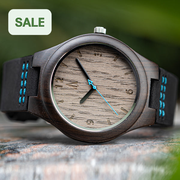 TREEHUT Wood Watches | Black Grey | Mens Watch | Ebony | Classic Ebony ...