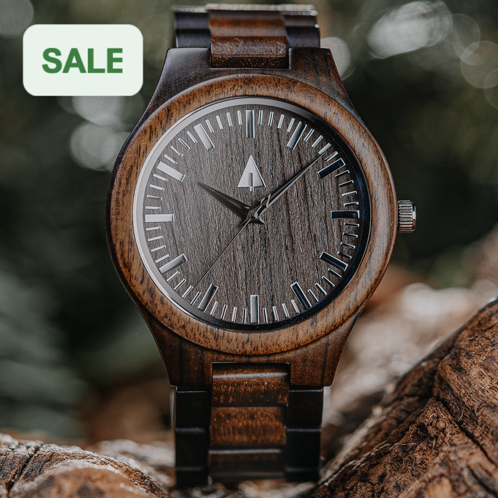 TREEHUT engraved wood watch | Black Walnut | Mens Watch | Walnut Ebony ...