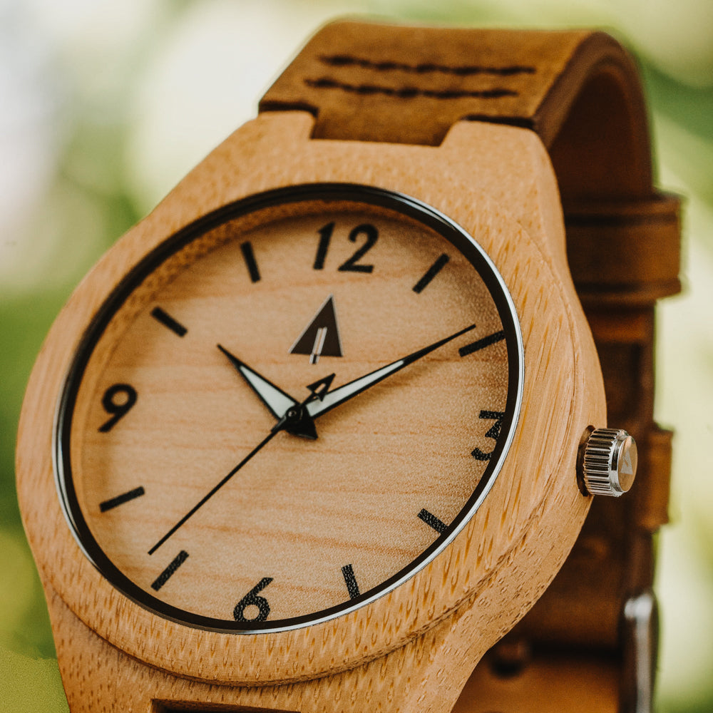 TREEHUT Wood Watches | Brown | Mens Watch | Bamboo | Classic Nova ...