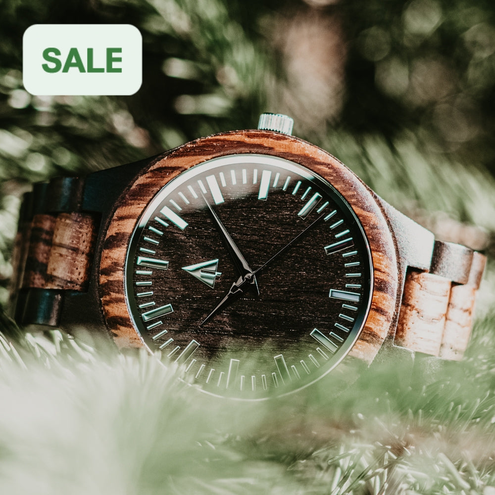 TREEHUT engraved wood watch | Black Yellow | Mens Watch | Zebrawood ...