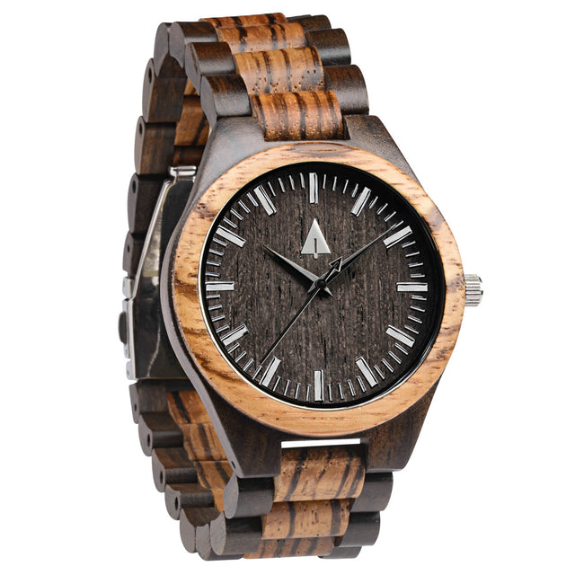 TREEHUT engraved wood watch | Black Yellow | Mens Watch | Zebrawood ...