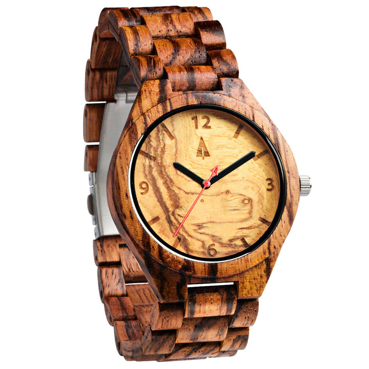 TREEHUT engraved wood watch | Yellow | Mens Watch | Zebrawood | Classic ...