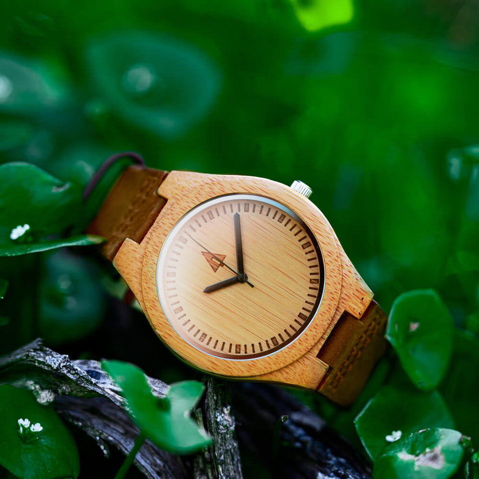 TREEHUT Wood Watches | Brown | Mens Watch | Bamboo | Classic Boyd ...