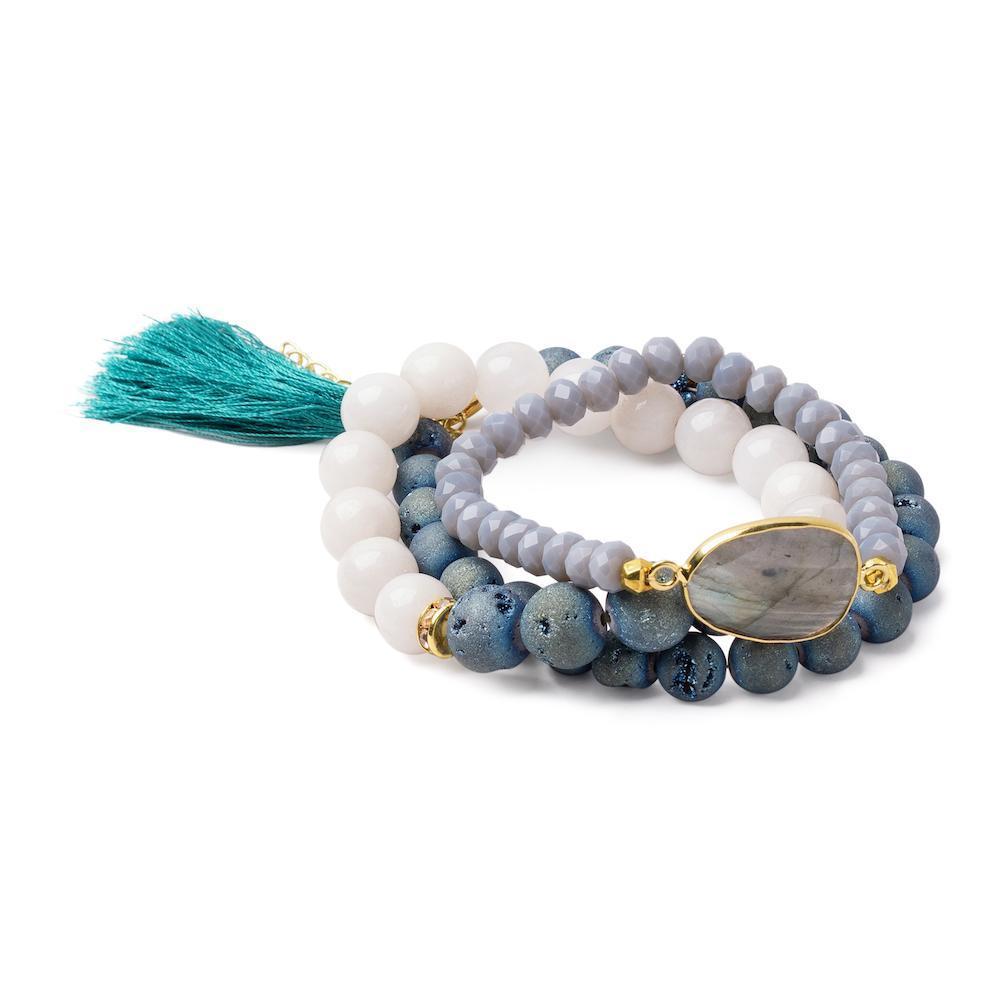 TREEHUT Bracelets | Women | Grey | Diamond Cut Gem Stones | Sol Mine ...