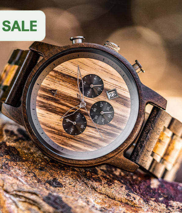 TREEHUT engraved wood watch | Yellow | Mens Watch | Zebrawood | North ...