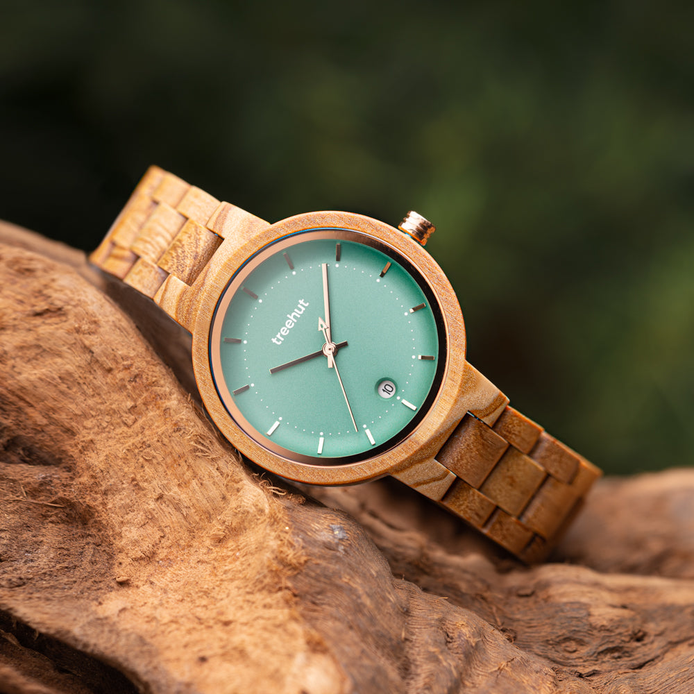 TREEHUT Wood Watches | Brown Green | Womens Watch | Olive | Theory ...