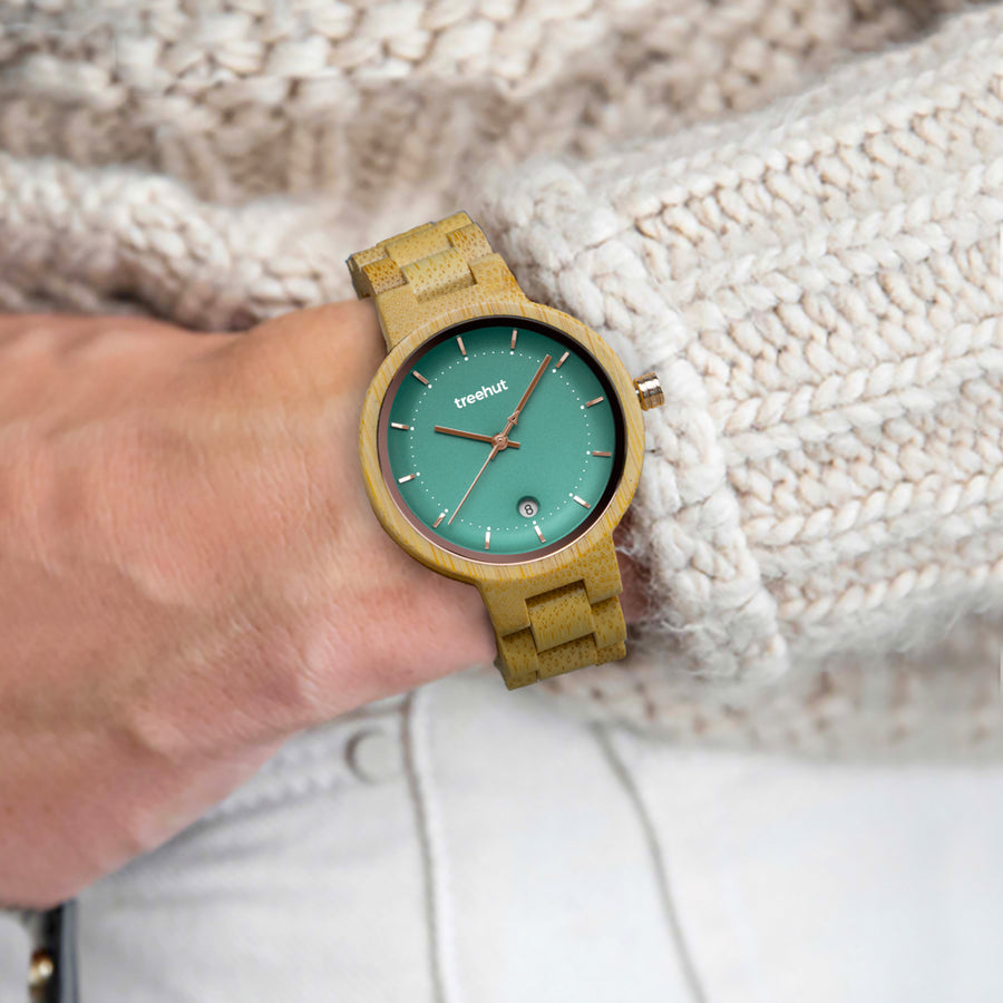 TREEHUT Wood Watches | Brown Green | Womens Watch | Olive | Theory ...