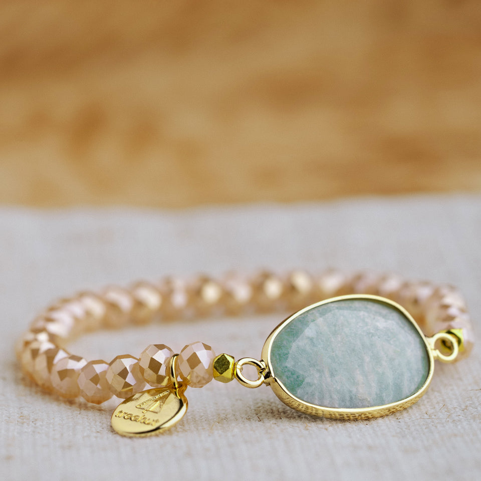 TREEHUT Bracelets | Women | Rosegold Green | Diamond Cut Gem Stones ...